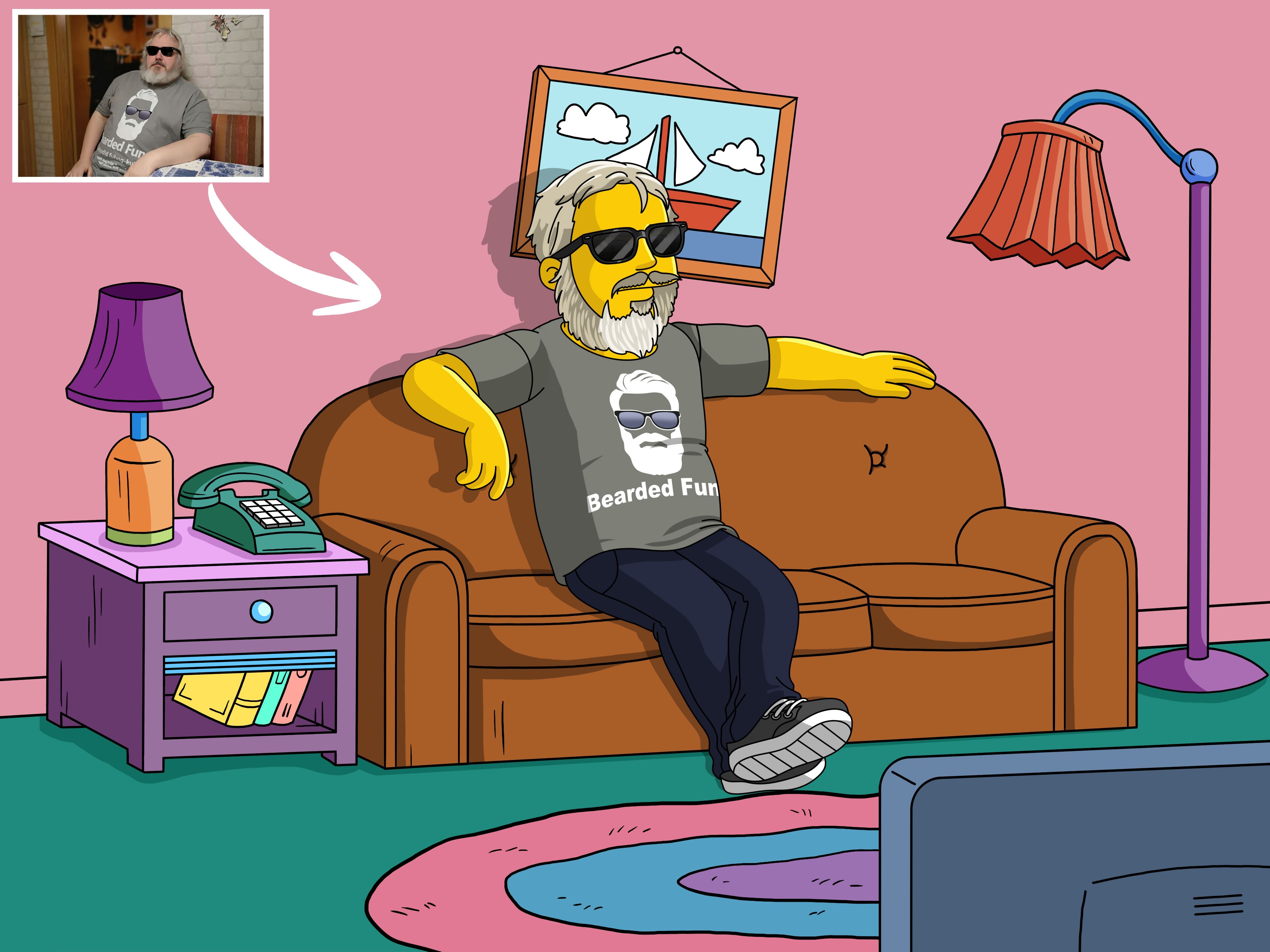 1-Person Simpsons Portrait — Hand-Drawn Gift | TurnedYellow – Turned Yellow
